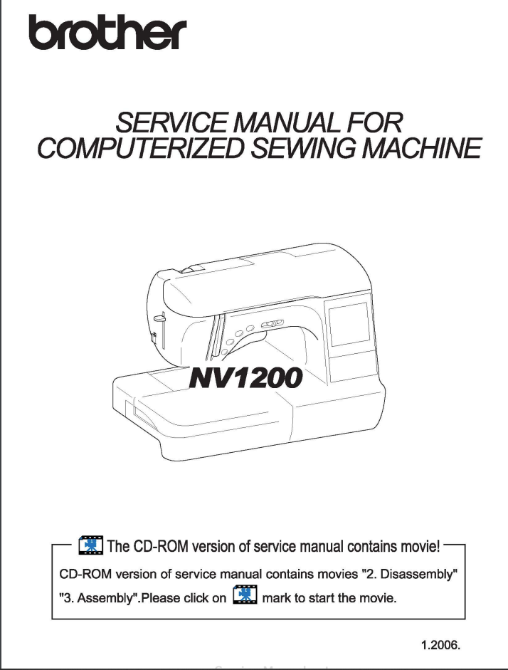 Brother Parts and Service Manuals - NV1200 – Sewing Machine Tips and Tricks